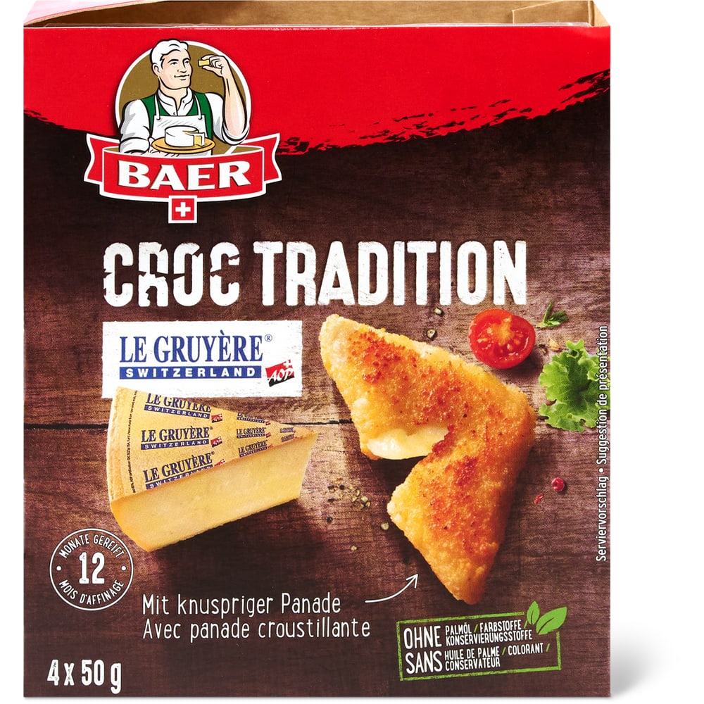 BAER Croc Tradition · Grilled cheese · Gruyère AOP • Migros