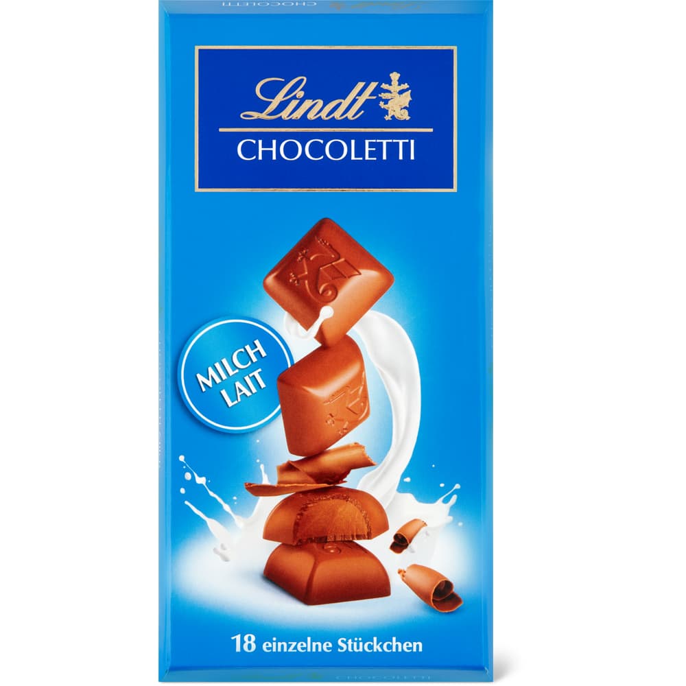 Lindt Chocoletti · Carrés de chocolat · au lait • Migros