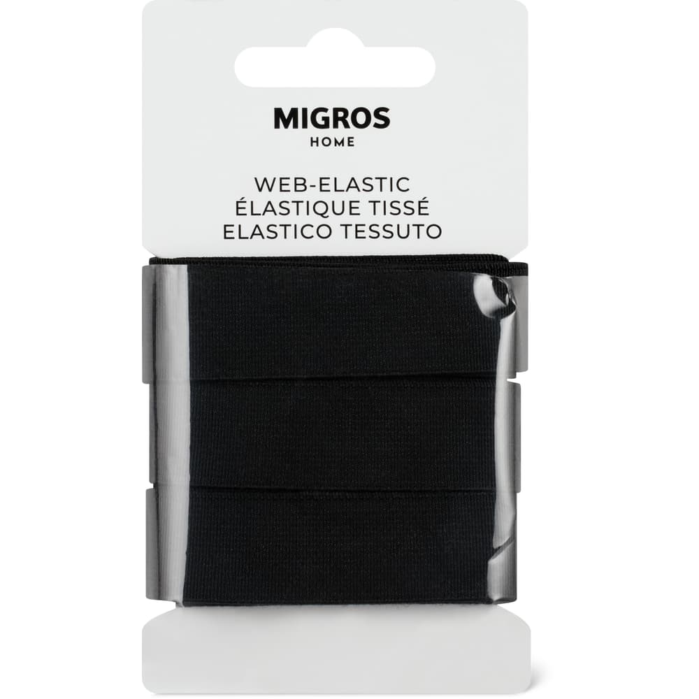Migros Home · Élastique tissé · 18 mm x 2,5 m, noir • Migros Online