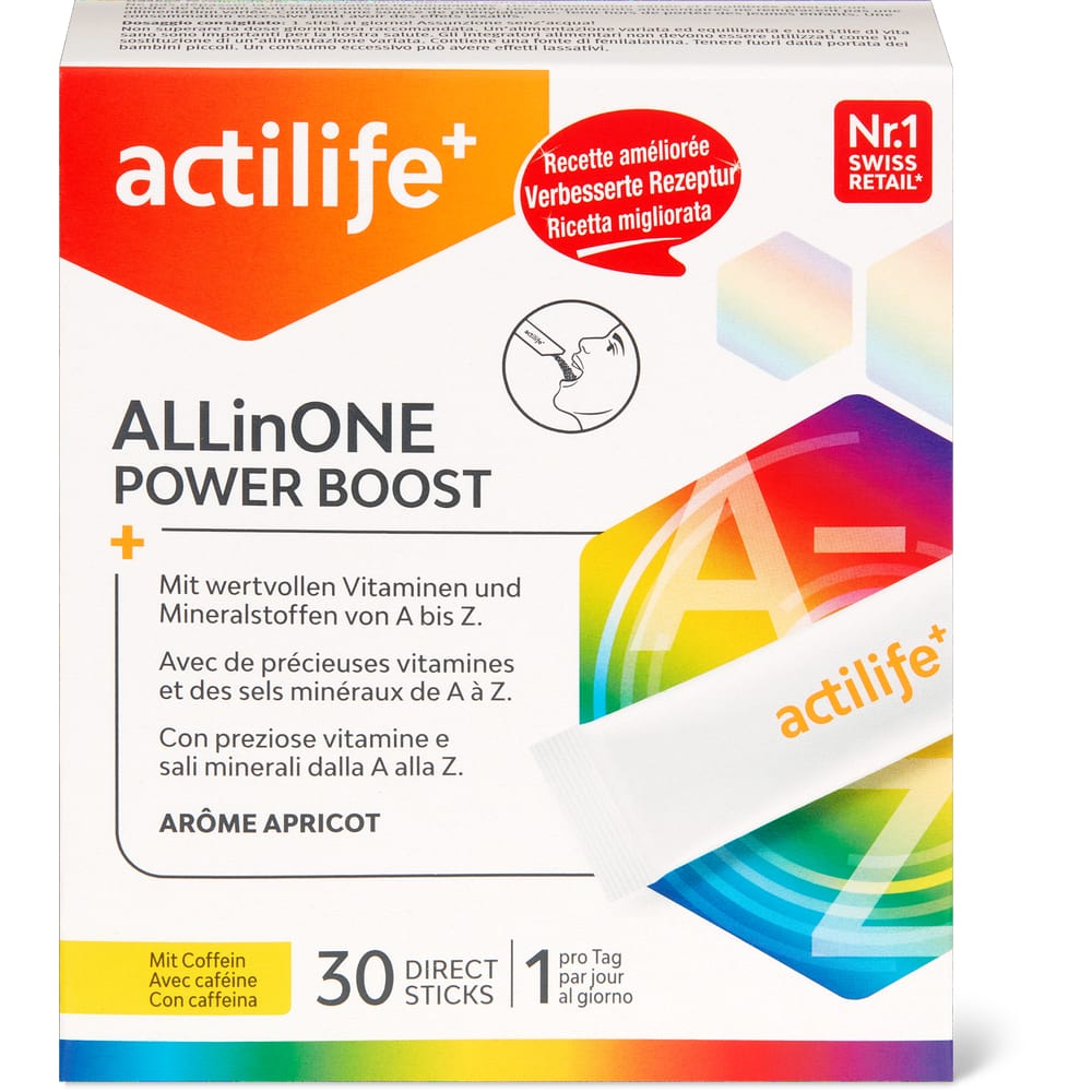 Actilife · All-in-One Power Boost Direct Sticks · Apricot • Migros