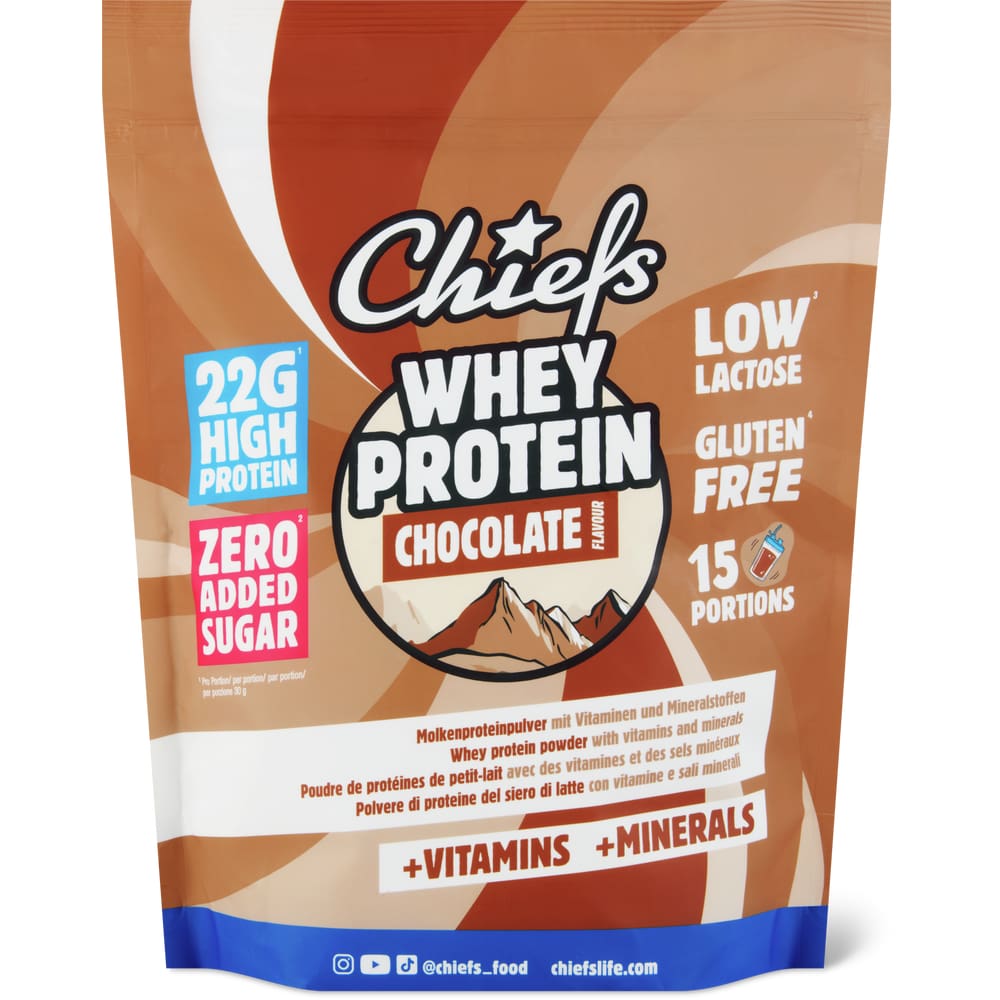Chiefs Whey Protein · Pure Whey · Chocolate • Migros