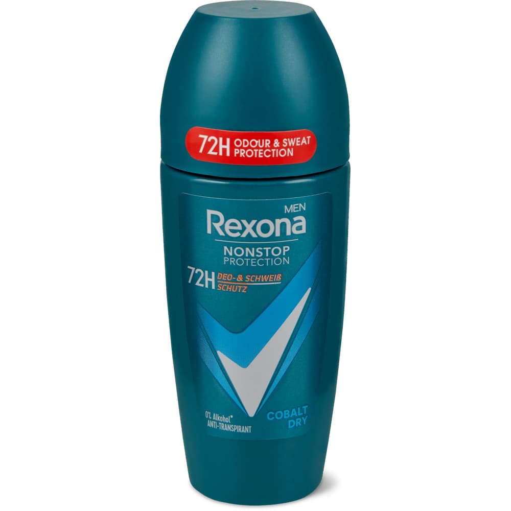 Rexona Men Cobalt Dry · Roll-on deodorant · 72h, 0% alcohol • Migros