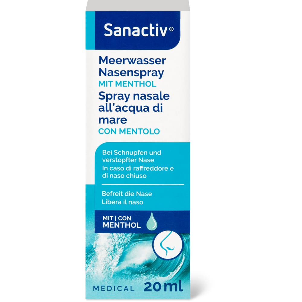 Sanactiv · Seawater Nasal Spray · With menthol • Migros