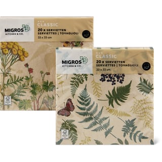 Migros Kitchen & Co. · Paper Napkins · Patterned, assorted, 33 x 33cm ...