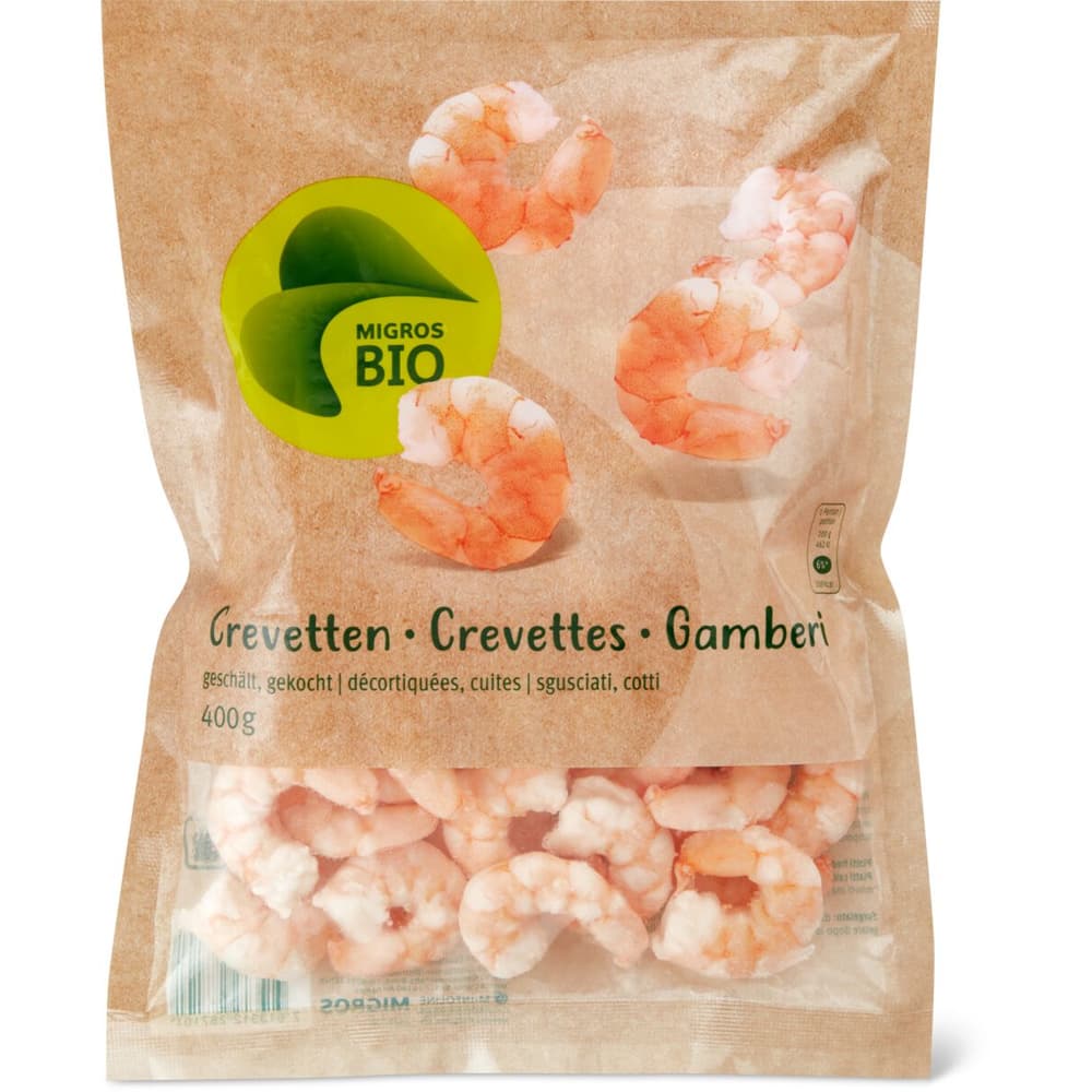 Buy Bio · Shrimps · peeled & cooked • Migros