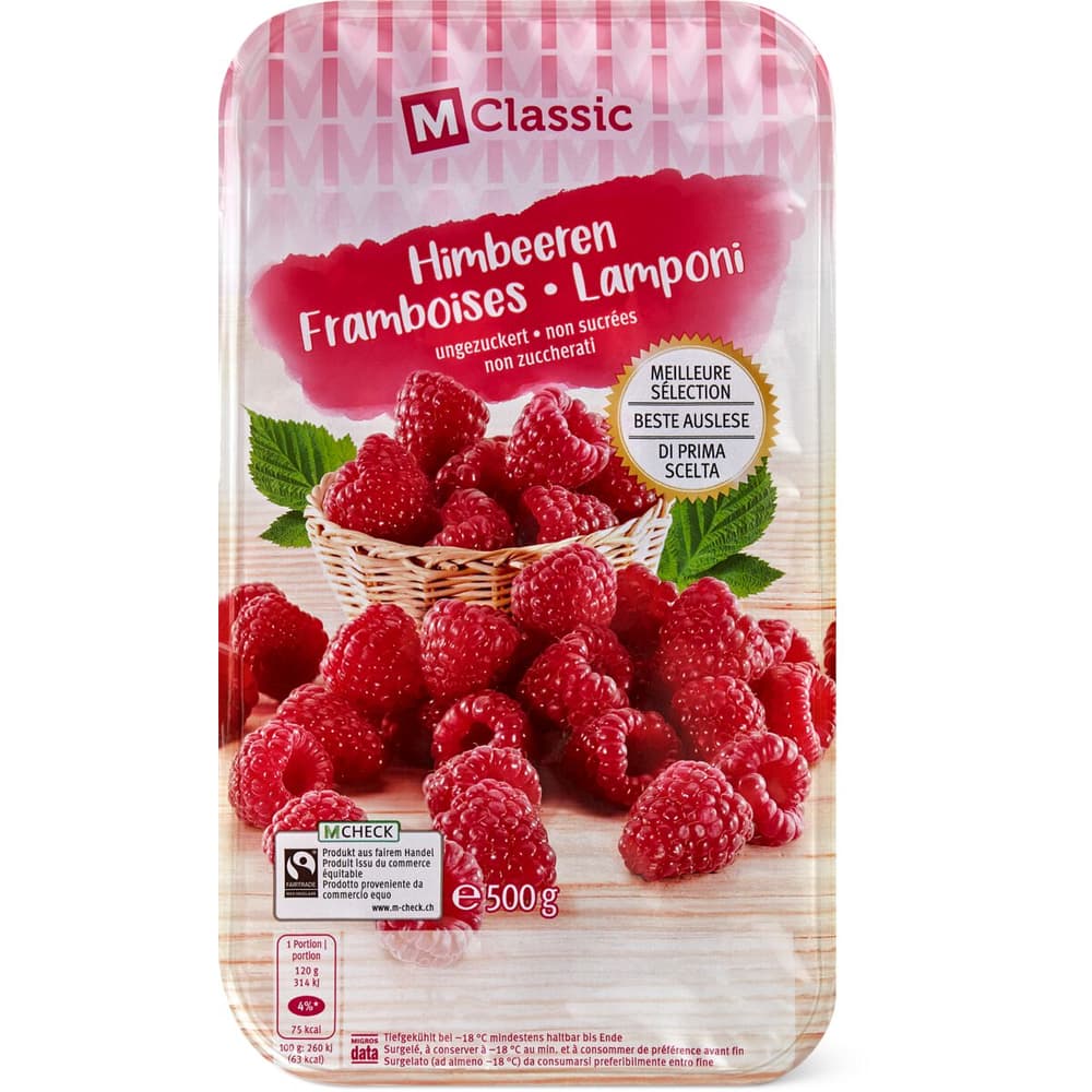 M-Classic · Framboises · non sucrées • Migros