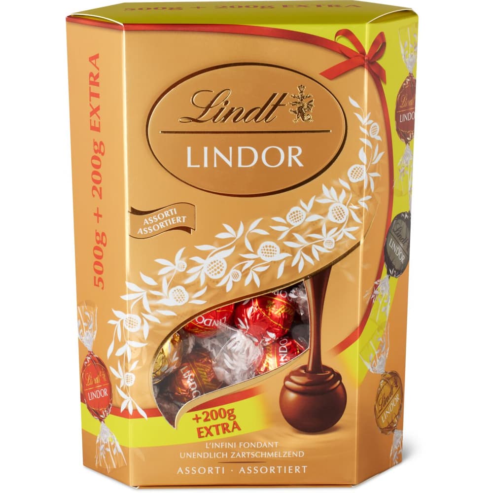 Lindt Lindor · Assortiment Schokolade mit zartschmelzender Füllung ...