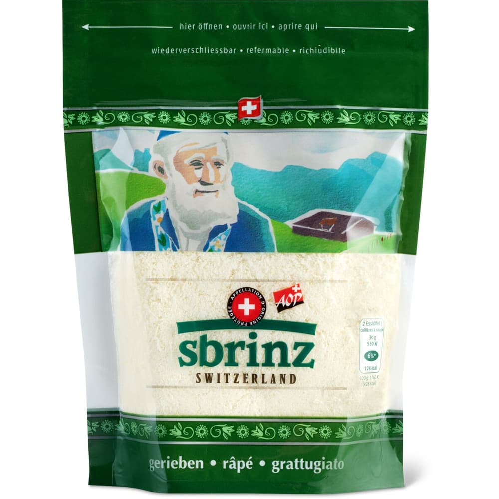 Sbrinz · Swiss full-fat hard cheese,, from pasteurized milk · Grated ...
