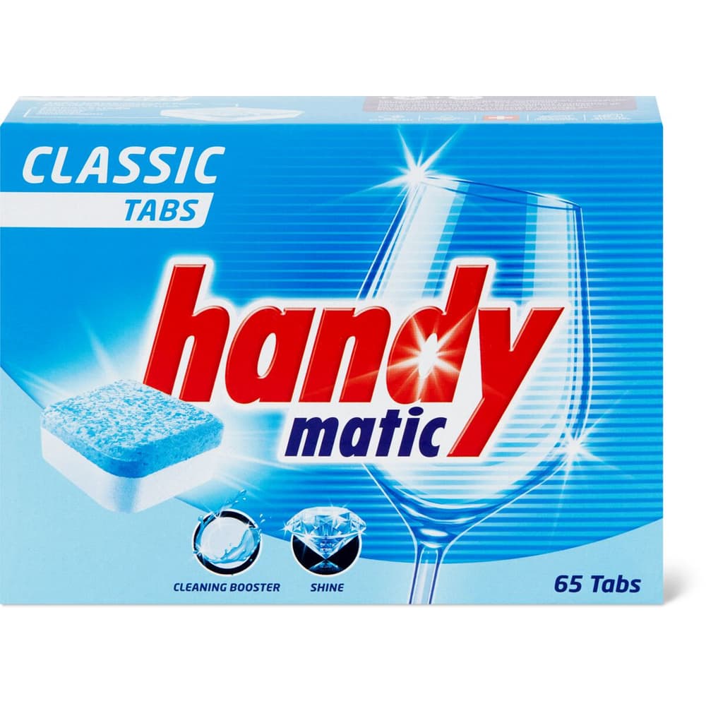 Handymatic Classic · Dishwasher tabs · cleaning booster, shine • Migros