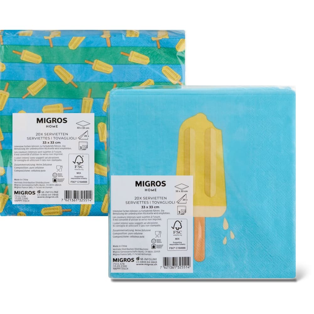 Ice cream napkin, pack of 20 • Migros