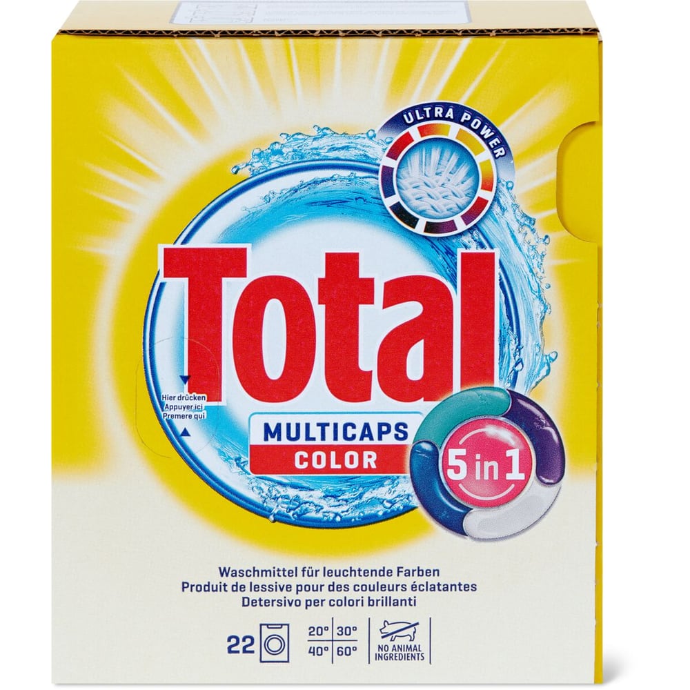 Total Color · Capsule detergent · 22 wash cycles • Migros