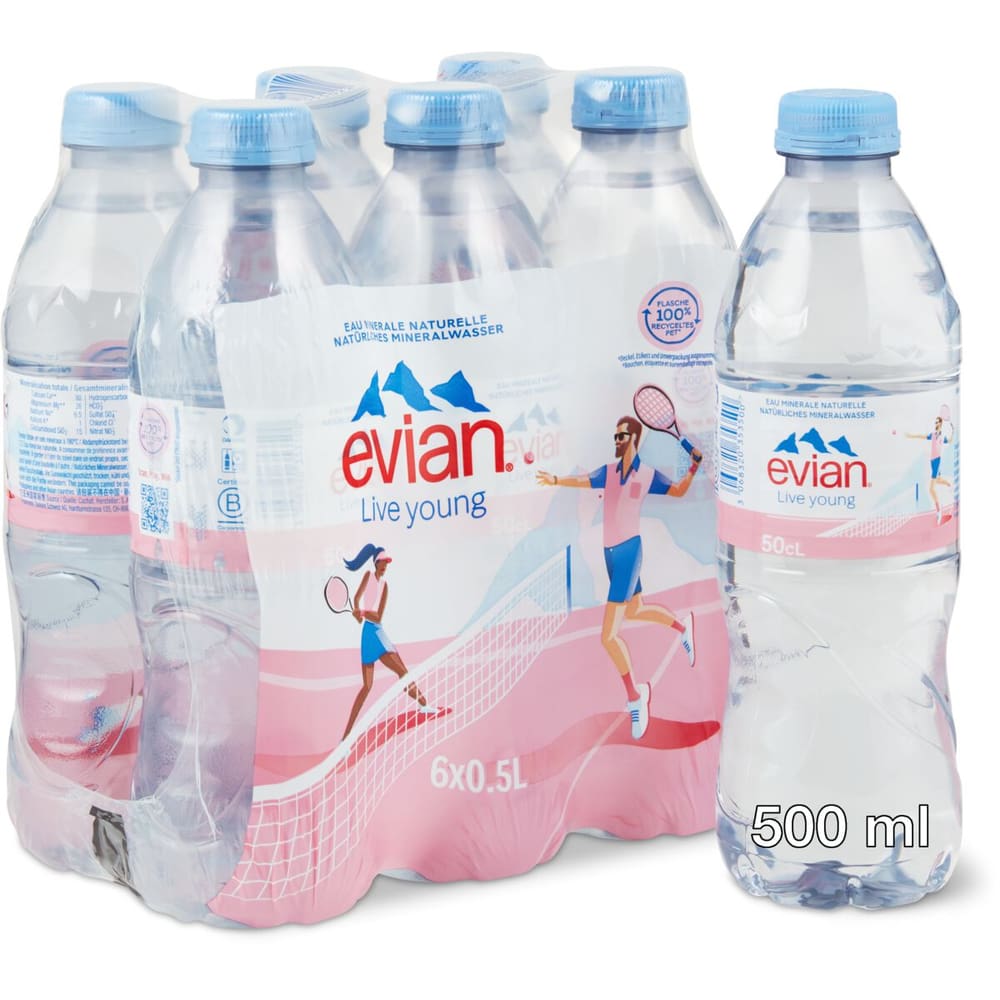 Evian · Acqua minerale naturale · senza gas • Migros