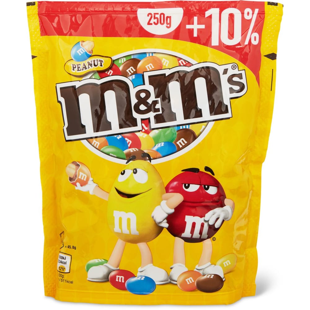 M&M's · Peanuts in milk chocolate · 10 %Free of charge • Migros
