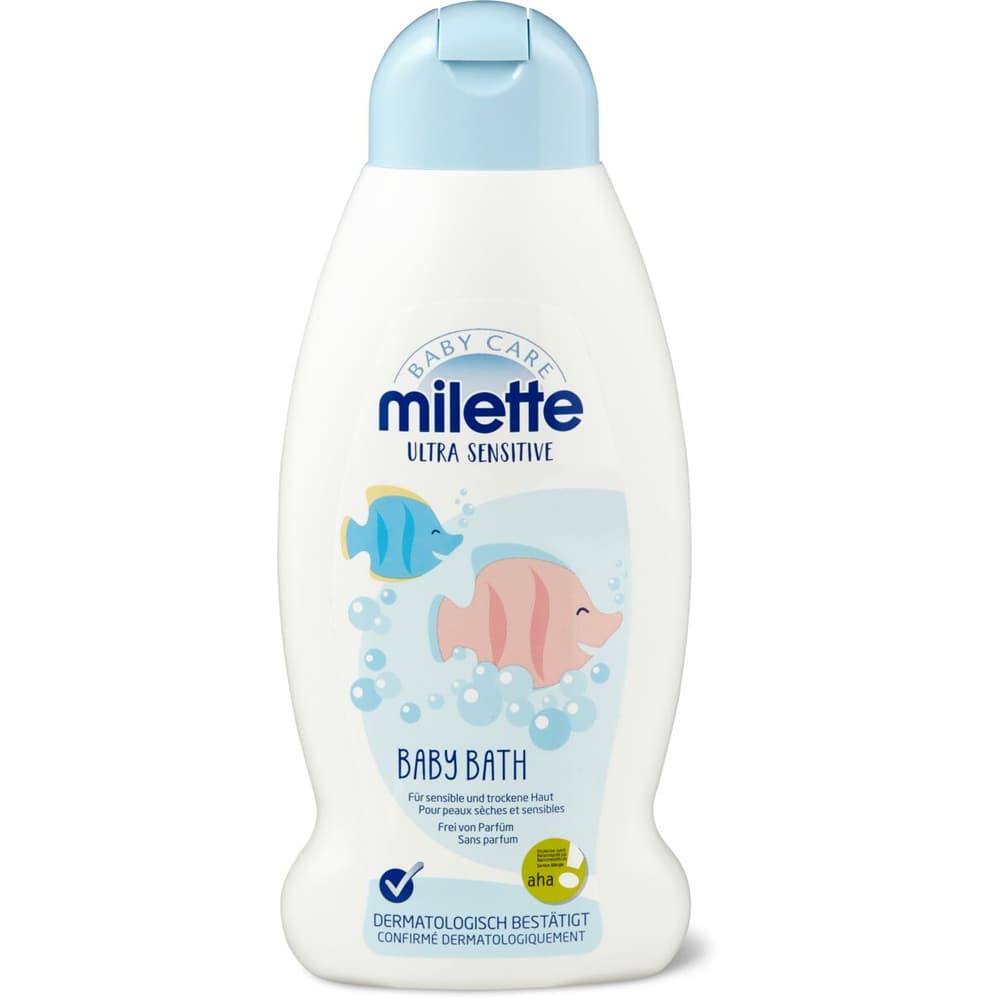 Milette Baby Care · Foam bath for babies · Ultra Sensitive • Migros
