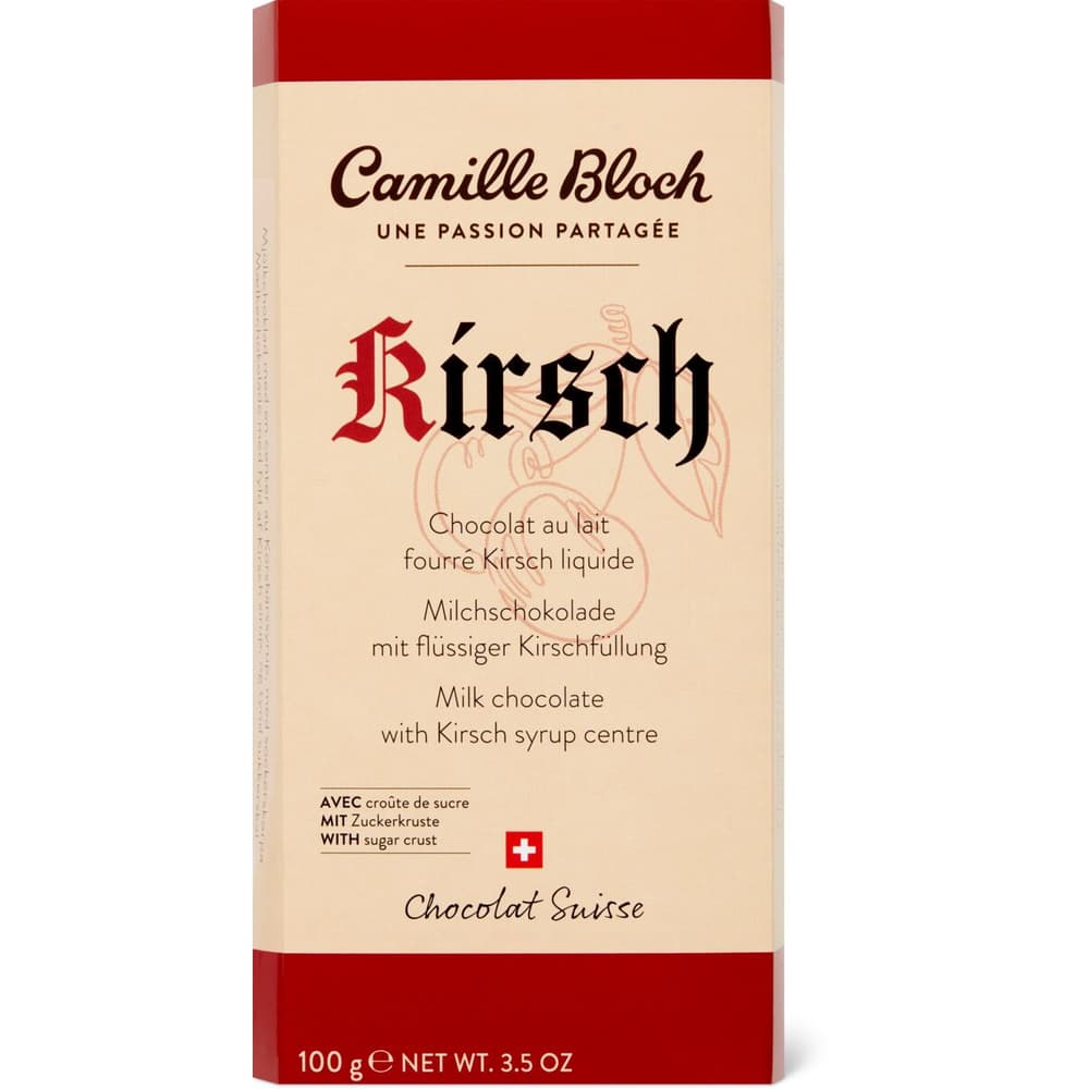 Camille Bloch · Milk chocolate · with Kirsch syrup centre • Migros