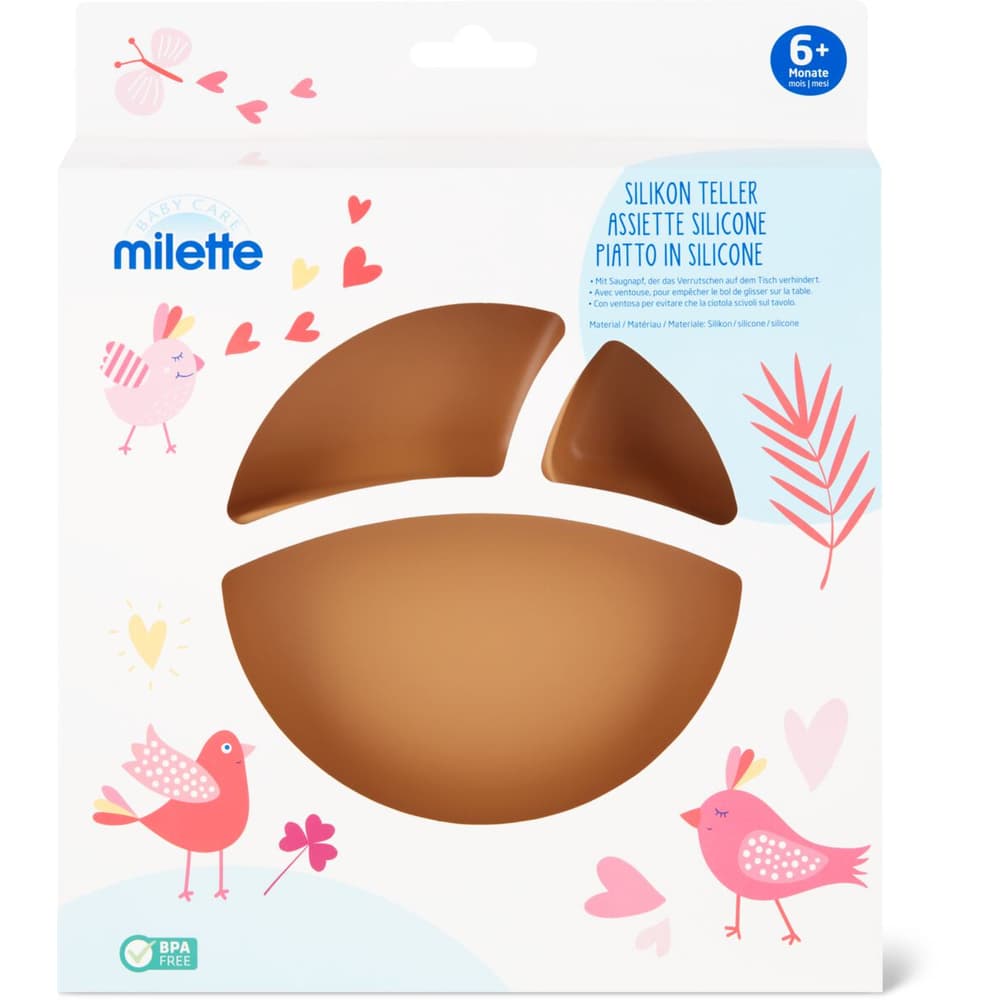 Buy Milette Baby Care · Silicone plate · +6 months, BPA-free, with suction pad, to prevent the ...