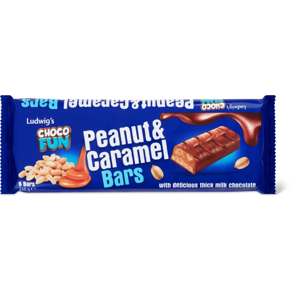 Choco Fun · Filled chocolate bars with caramel and peanuts • Migros