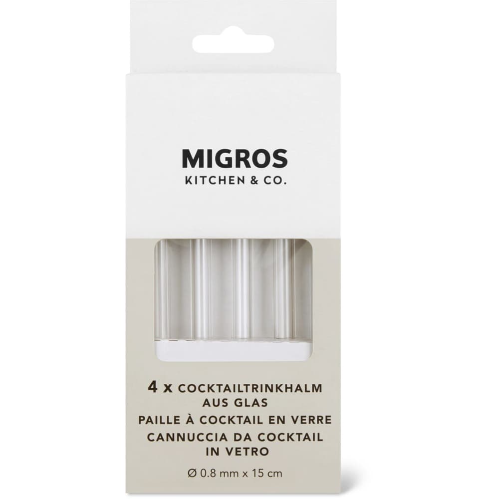 Buy MIGROS KITCHEN & CO. Glastrinkhalme Cocktail 4er-Set • Migros