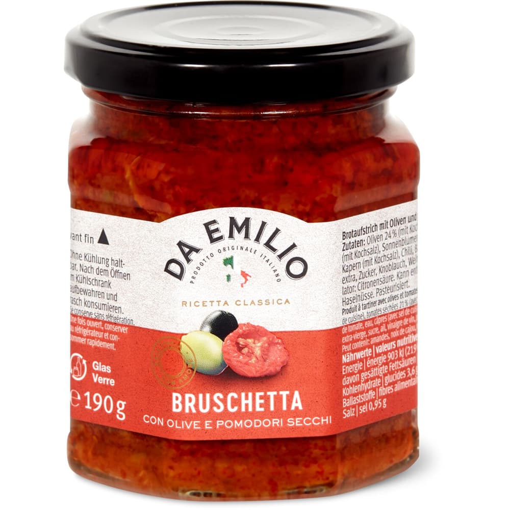 Da Emilio · Spread · Olives and dried tomatoes • Migros