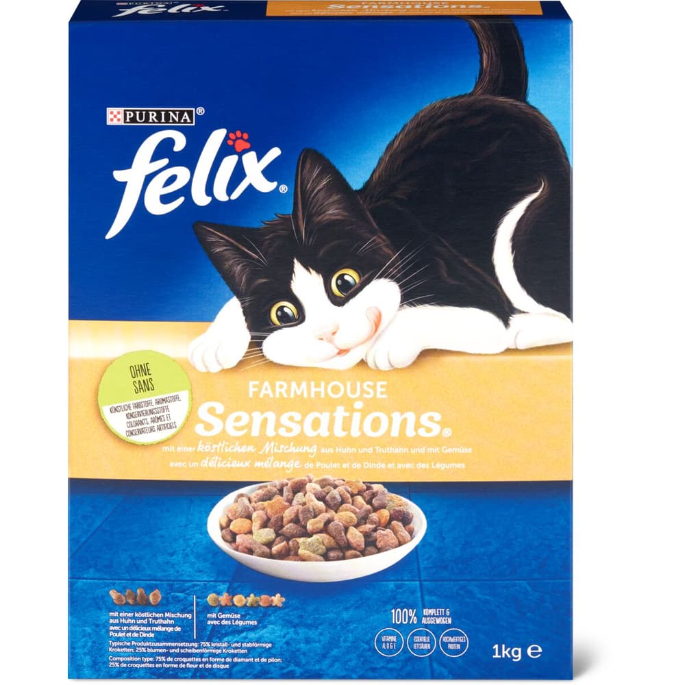 Felix Sensations · croquettes pour chats · Poulet, à la Dinde et au ...