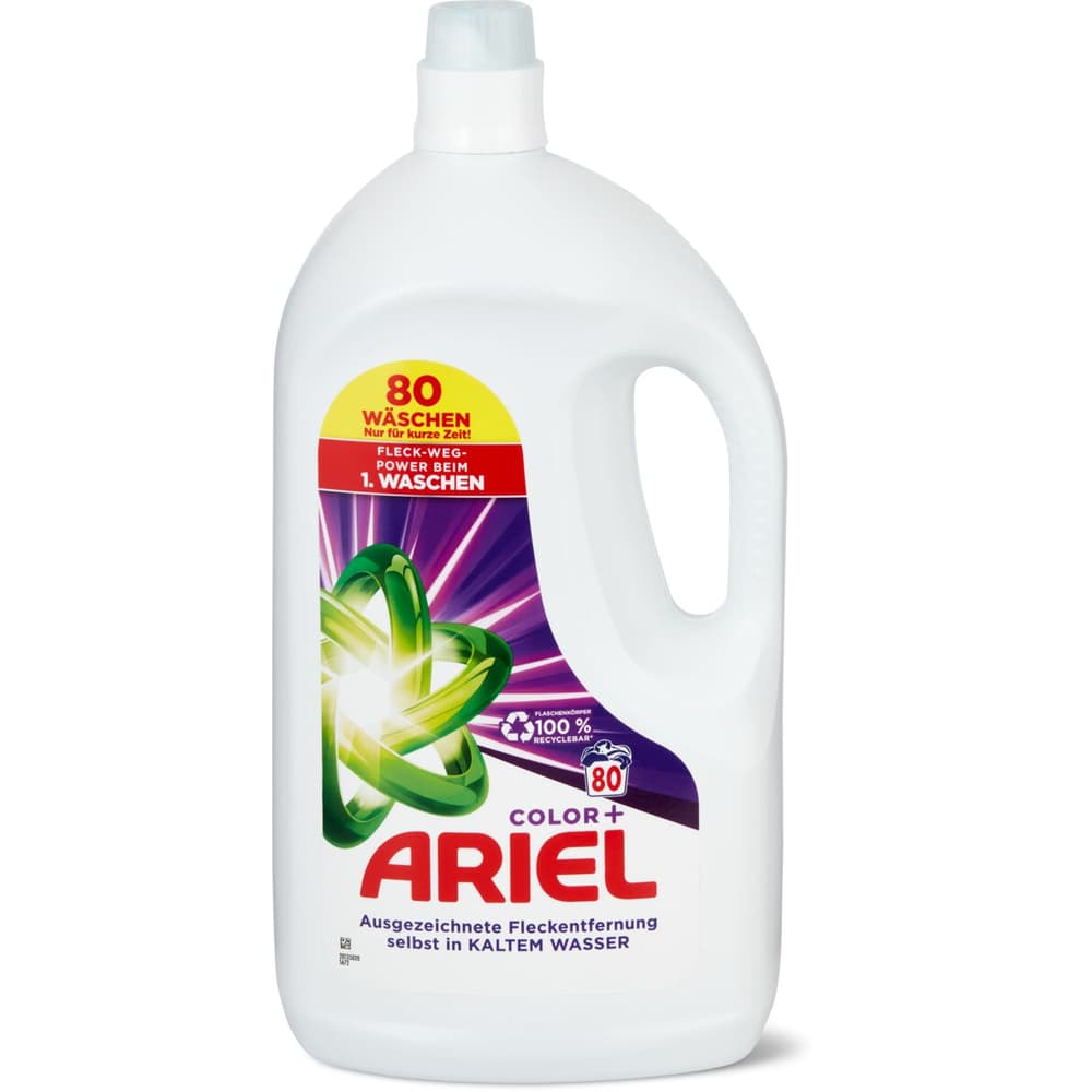 Ariel Color + · Liquid laundry detergent · 80 wash cycles • Migros