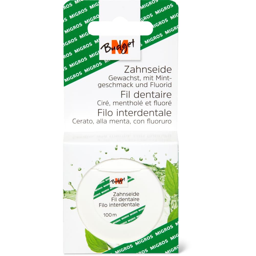 M-Budget · Fil dentaire · Ciré, mentholé et fluoré • Migros