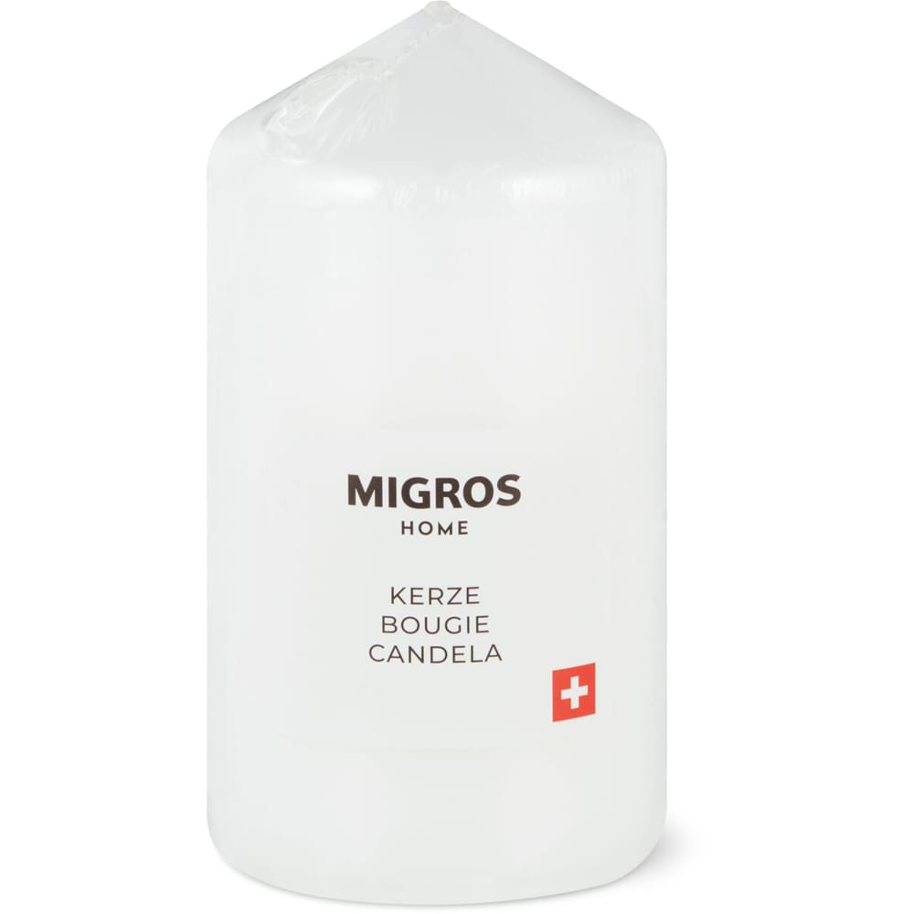 Migros Home · Bougie cylindrique · blanc, cire, 70h, 150 x 80mm, 550g ...