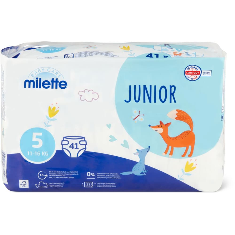 Milette Baby Care · Diapers · size 5, 11-16kg • Migros