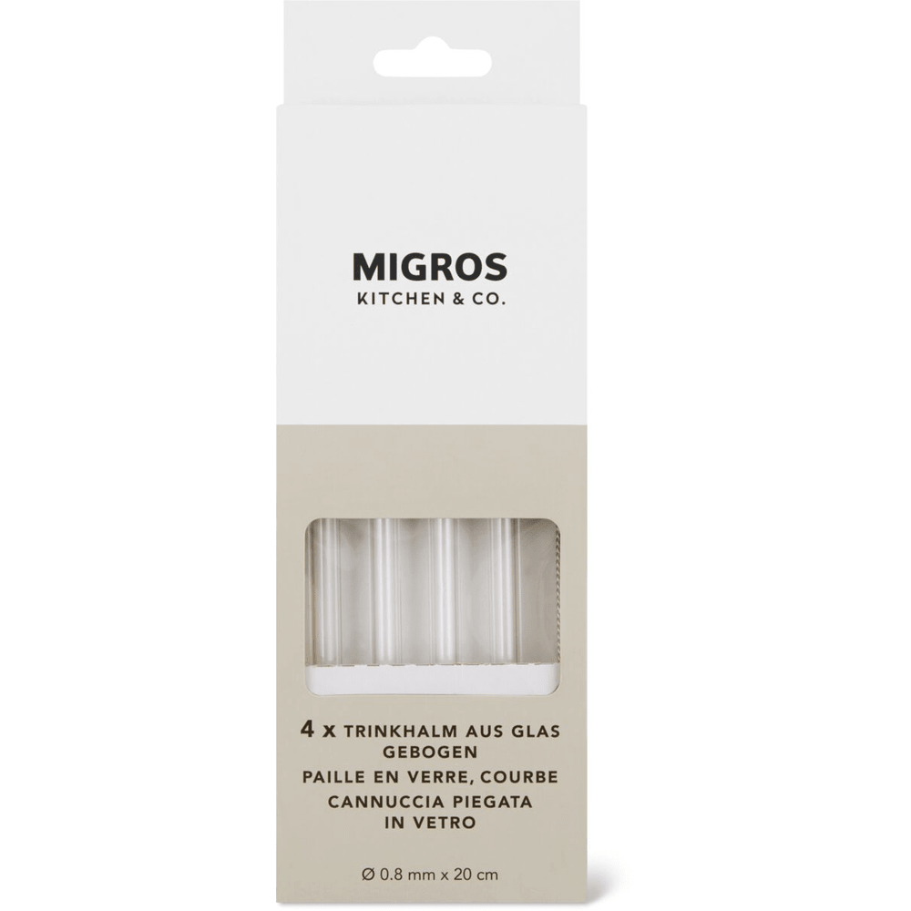Buy MIGROS KITCHEN & CO. Glastrinkhalme gebogen 4er-Set • Migros
