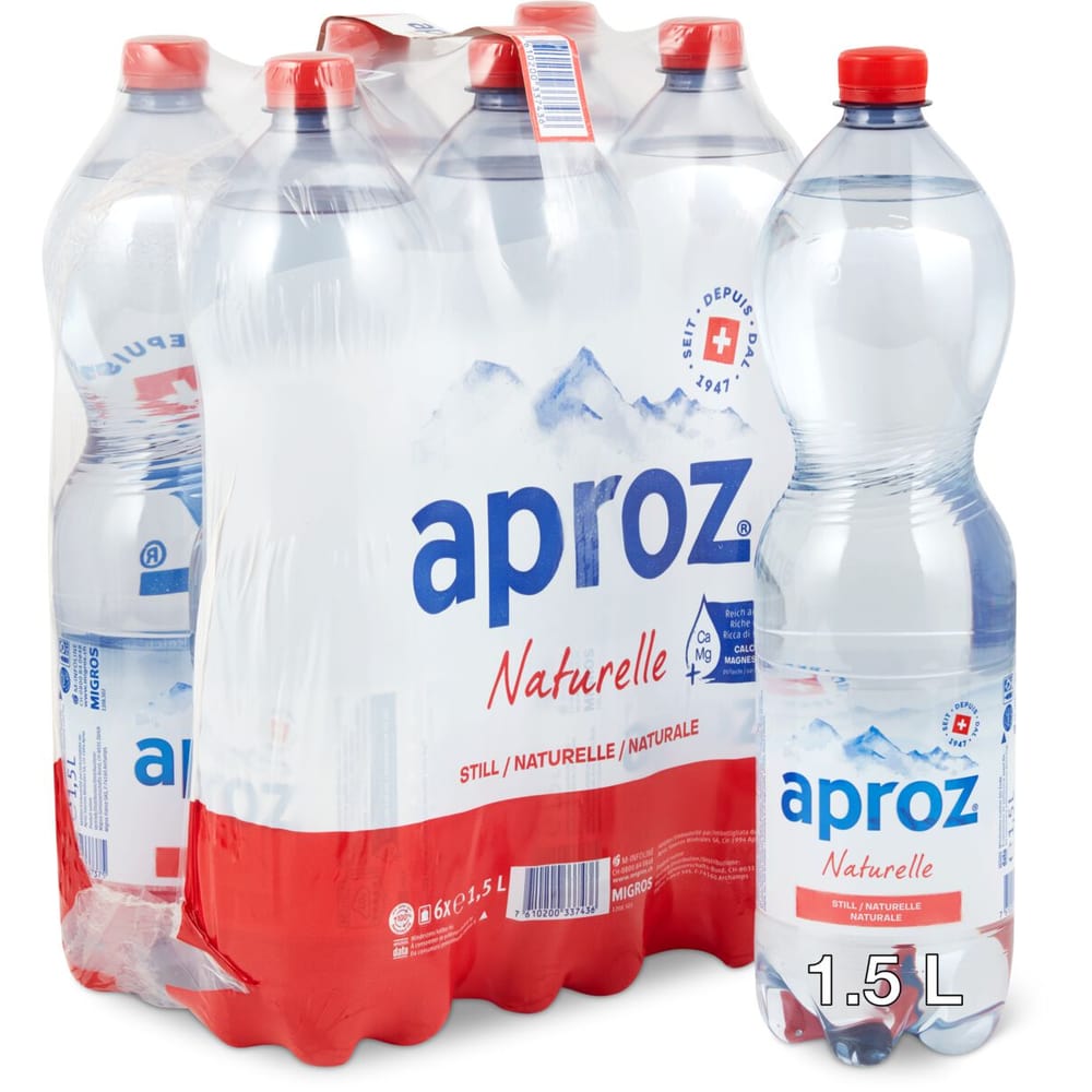 Aproz Cristal · Natürliches Mineralwasser · Ohne Kohlensäure • Migros