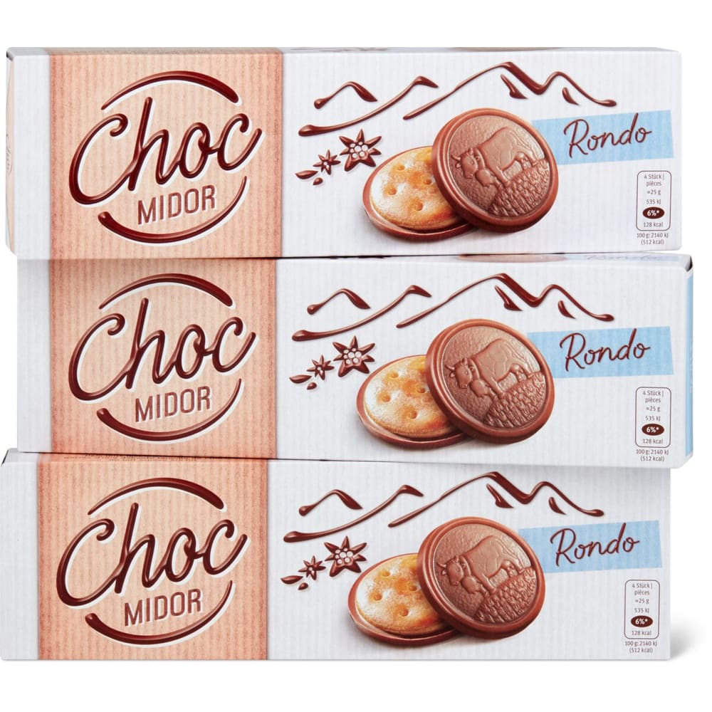Chocmidor by Midor · Biscuits with milk chocolate · Rondo • Migros Online