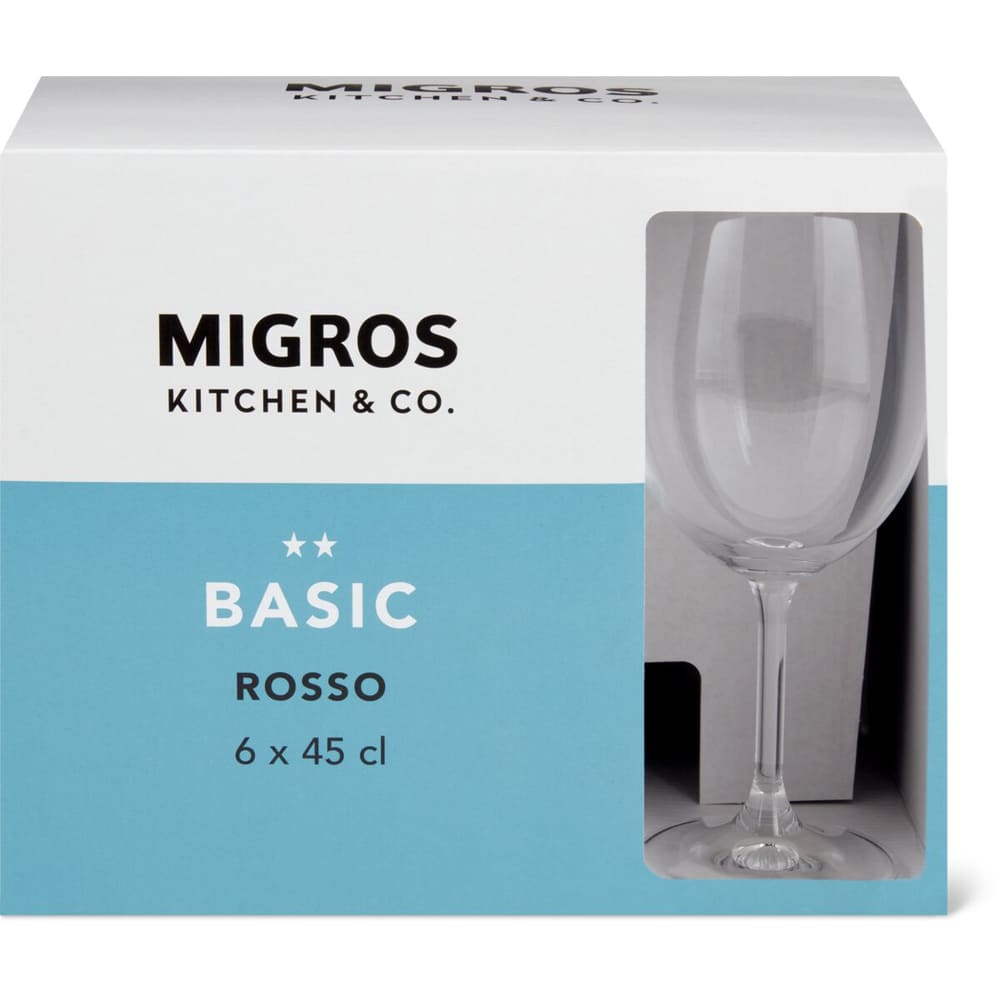 Migros Kitchen & Co. Basic · Drinking glasses · 6 x 45cl, Rosso • Migros