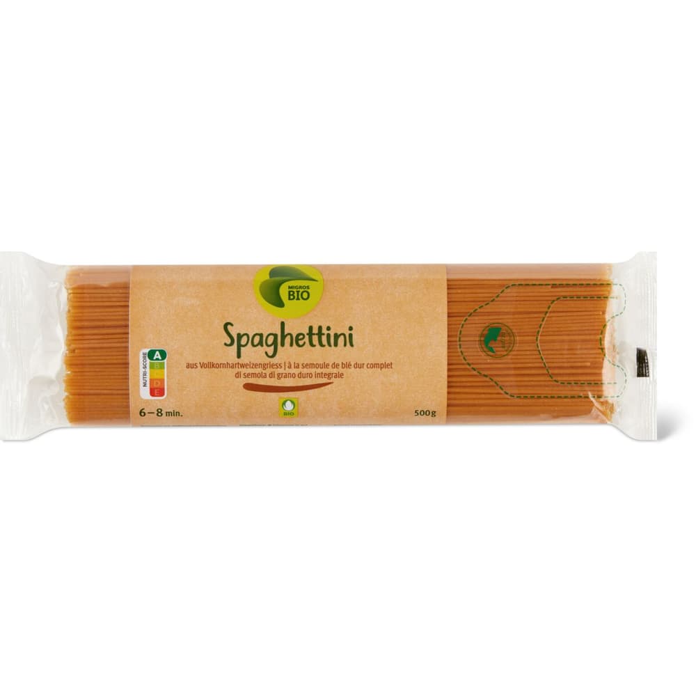 Migros Bio · spaghettini · wholemeal semolina • Migros