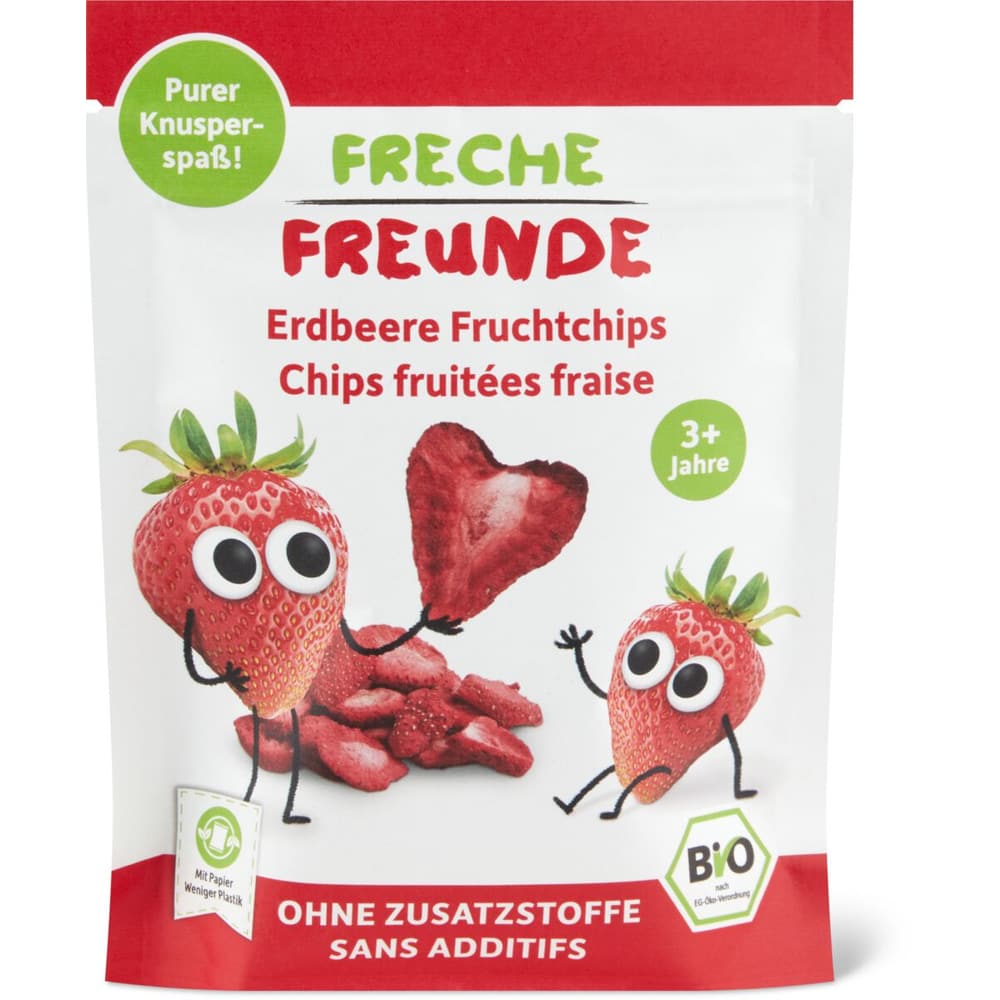 Freche Freunde Bio · Erdbeere Fruchtchips · Ab 3 Jahren • Migros Online