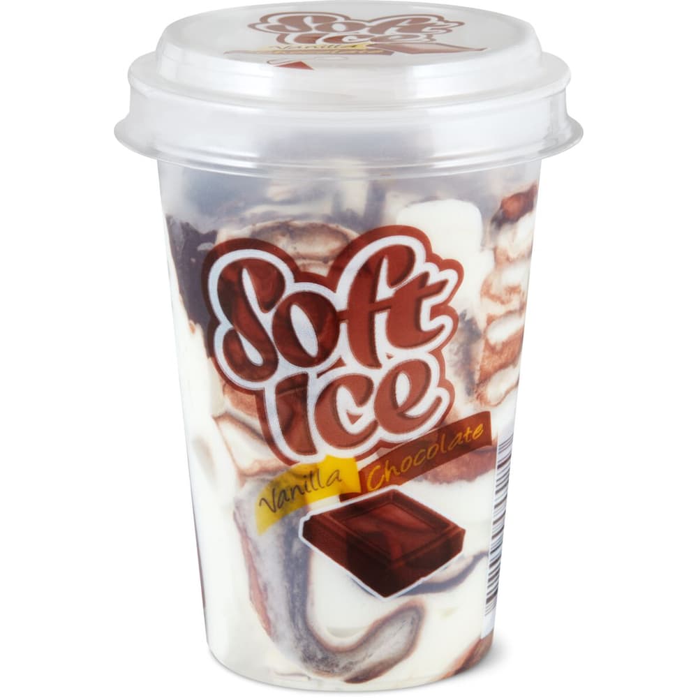 Soft Ice · Glace · Vanille mit Schokoladesauce • Migros