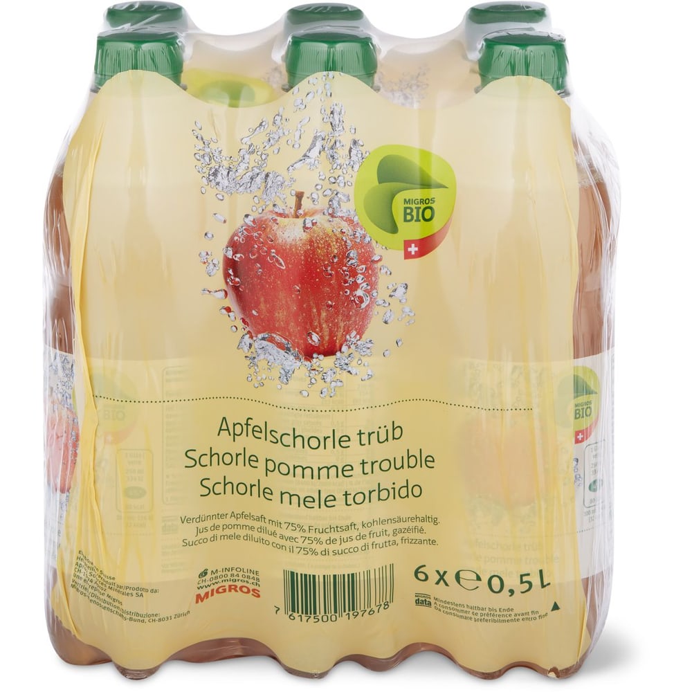 Migros Bio · Eau minérale gazeuse avec jus de fruits · Schorle • Migros
