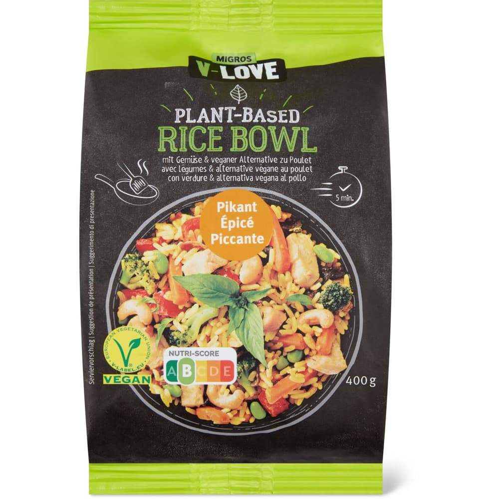 V-Love · Rice Bowl · with vegetables & vegan alternative to chicken ...