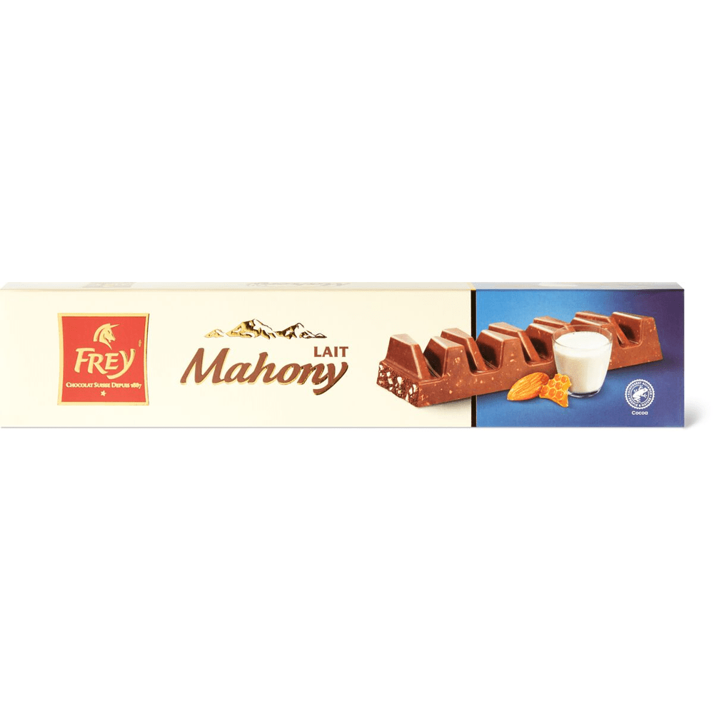 Frey Mahony · milk chocolate · honey, almond, nougat • Migros