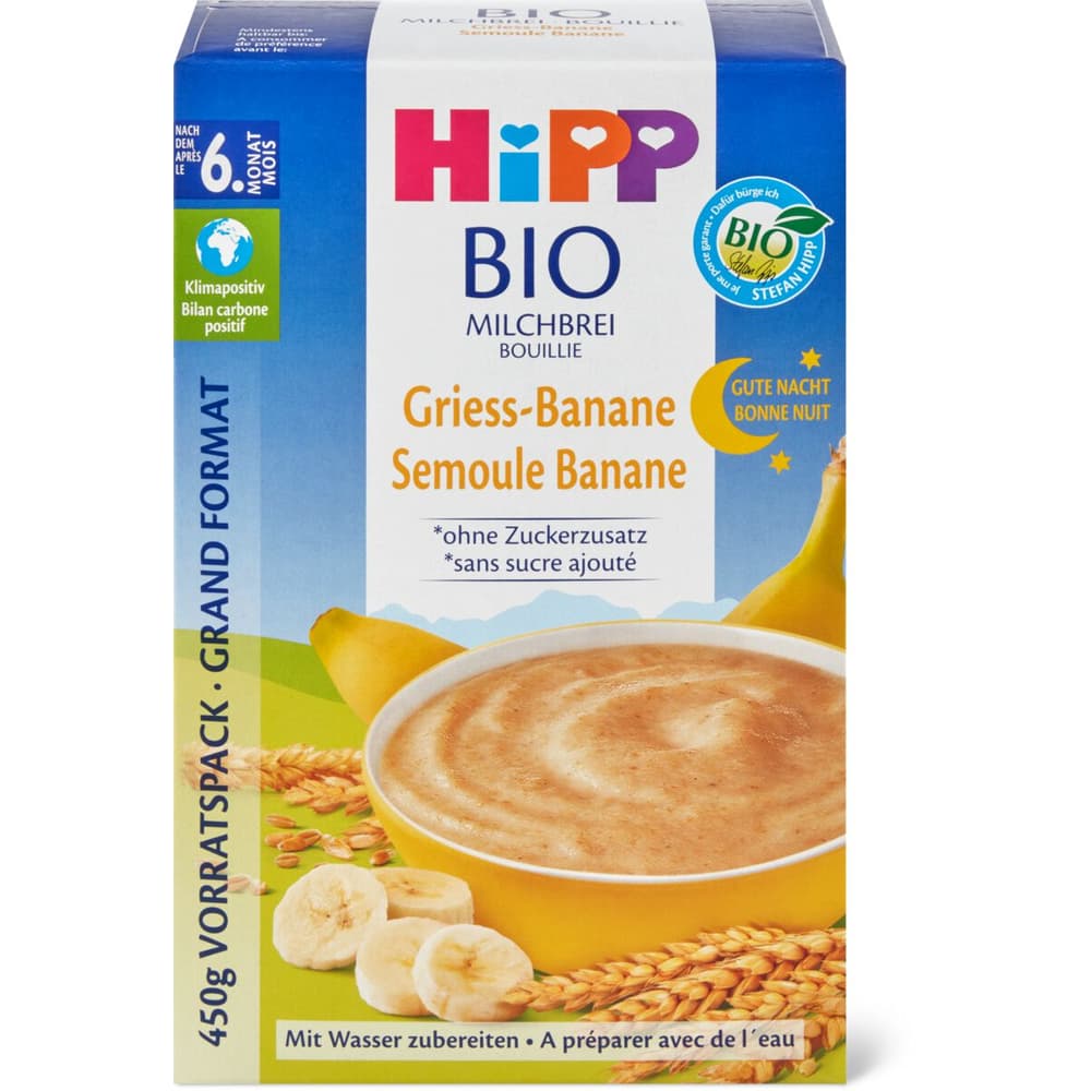 HiPP Bio · Baby Milchbrei Griess-Banane · Ab 6 Monaten • Migros Online
