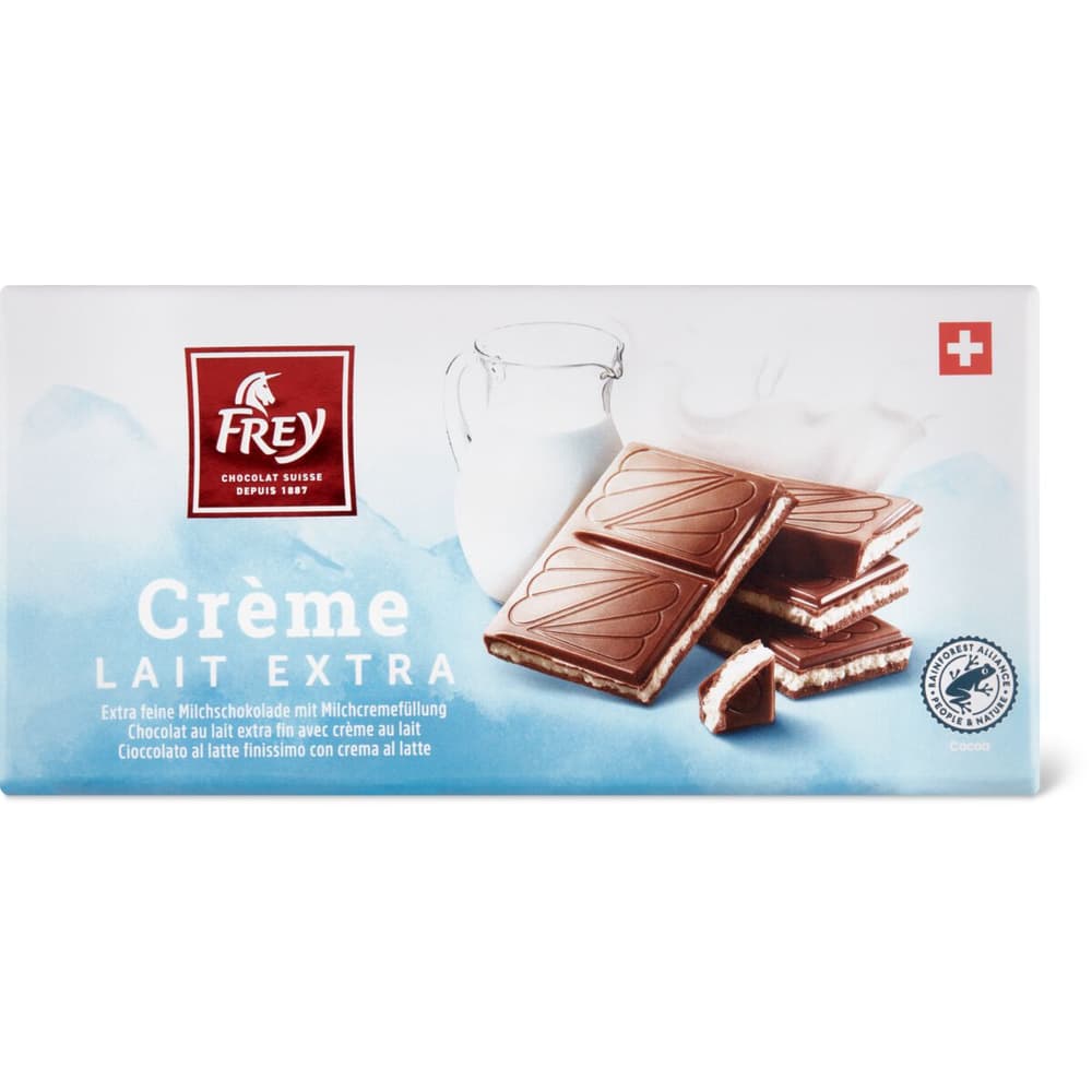 Frey · Tablette de chocolat · Au lait extra fin avec crème de lait • Migros