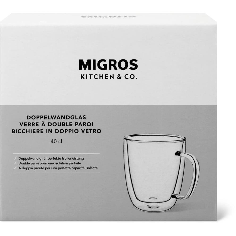 Migros Kitchen & Co. · Drinking glass · 40cl, double-walled • Migros