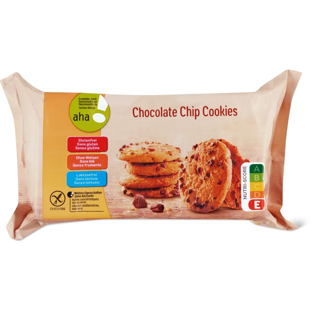 aha! · Kekse mit Schokoladen-Chips · Cookie - Glutenfrei • Migros