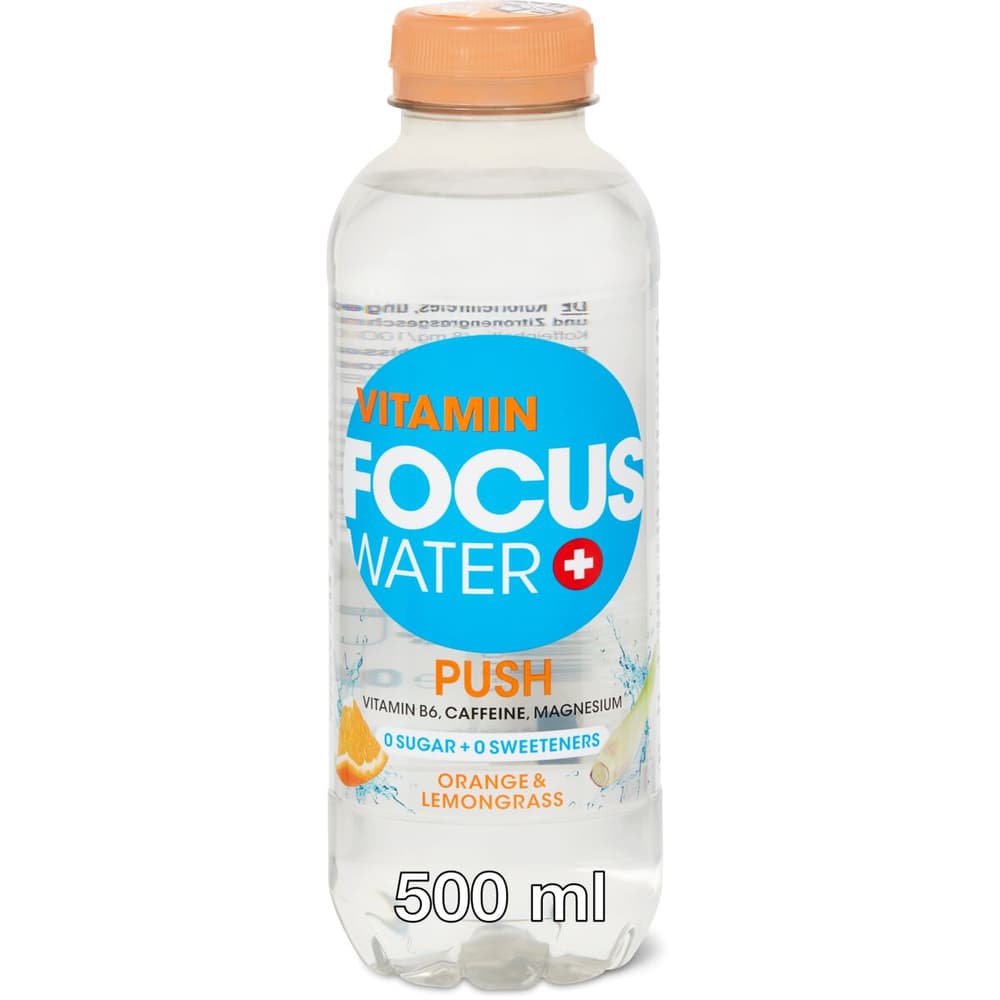 Focus Water Push · Vitamin water · orange & lemongrass • Migros Online