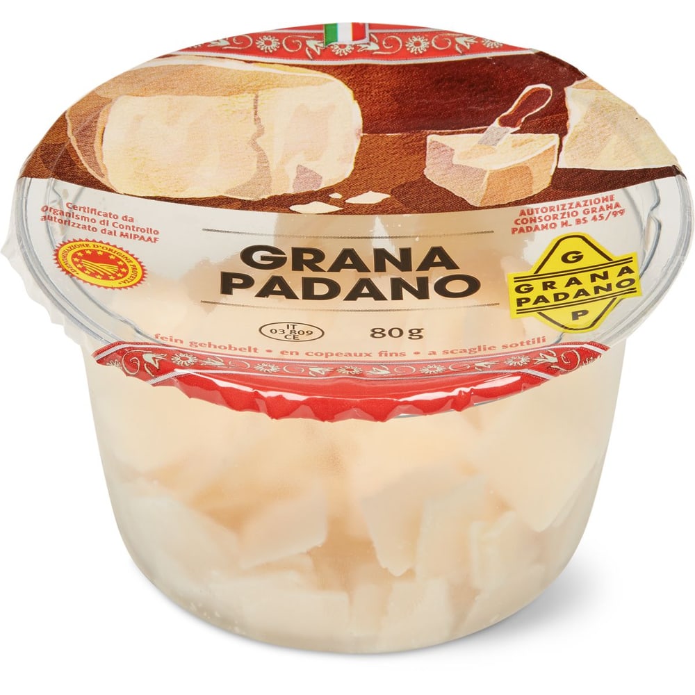 Grana Padano · Italienischer Extra-Hartkäse, gerib., 3/4 fett, aus ...