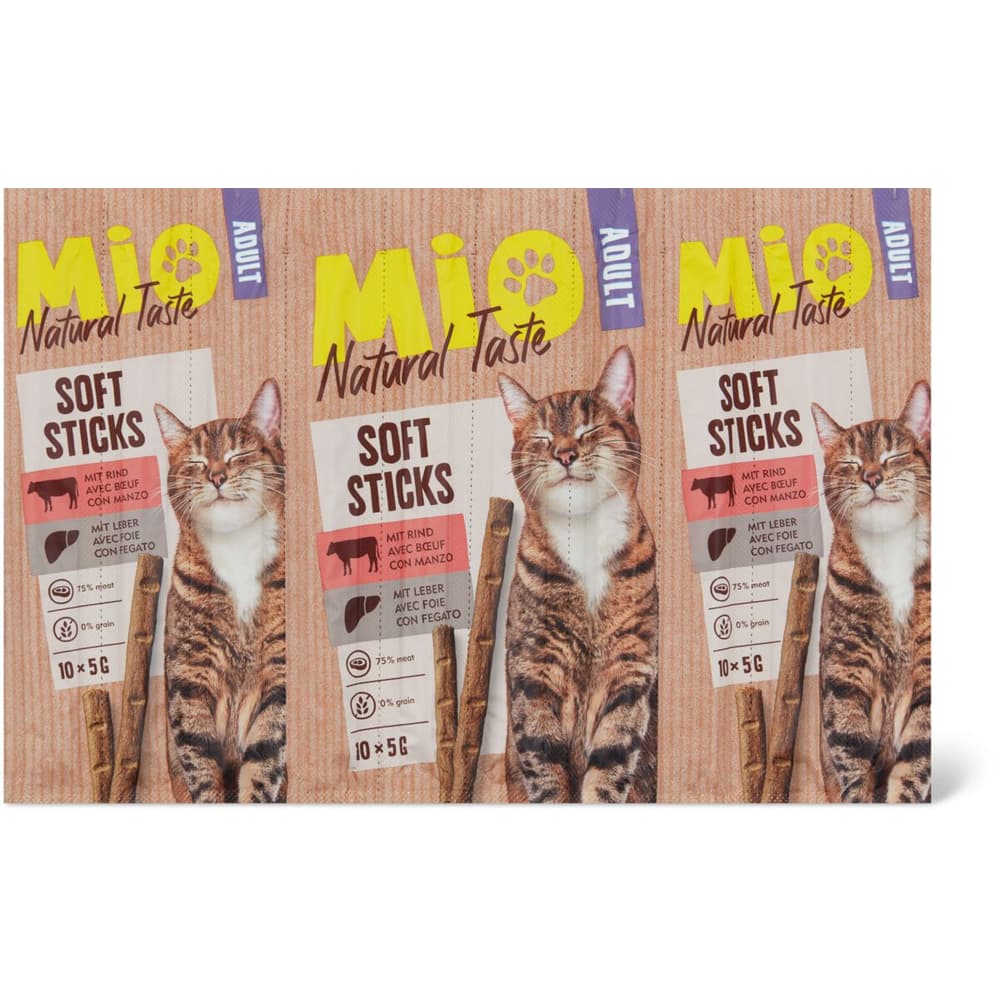 Mio Natural Taste · Stick for cat · beef, liver • Migros