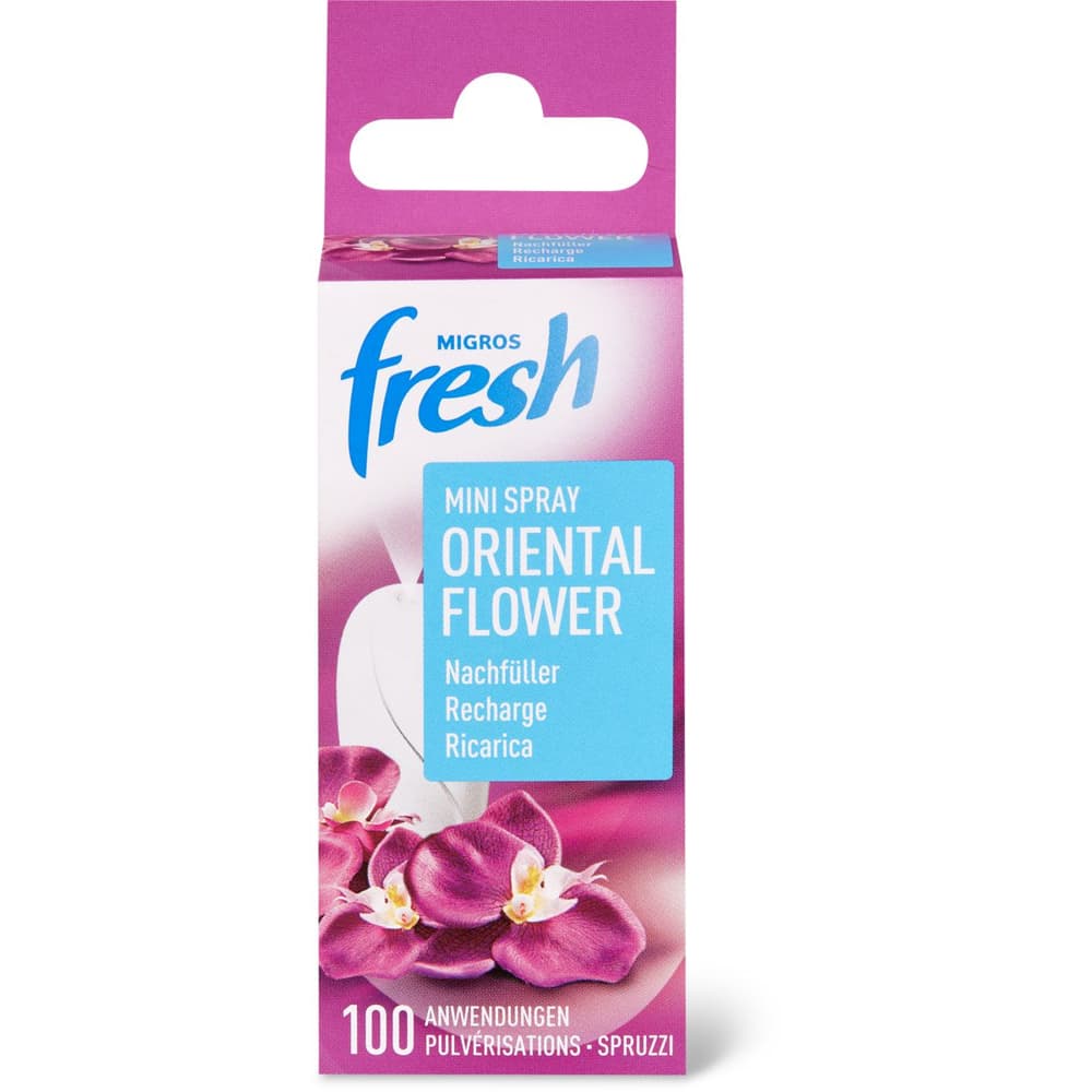 Migros Fresh · Mini-spray refill · Oriental Flower • Migros