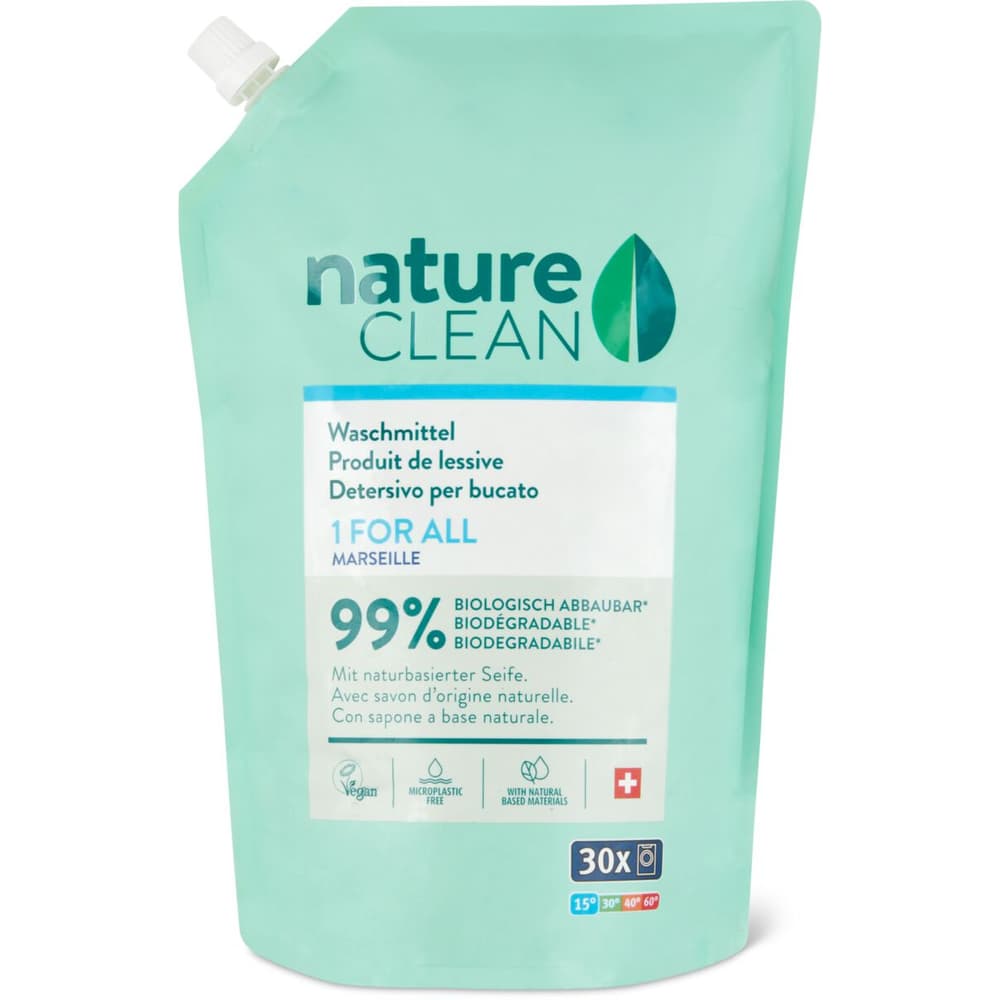 Nature Clean 1 For All Marseille · Lessive liquide · 30 lessives • Migros