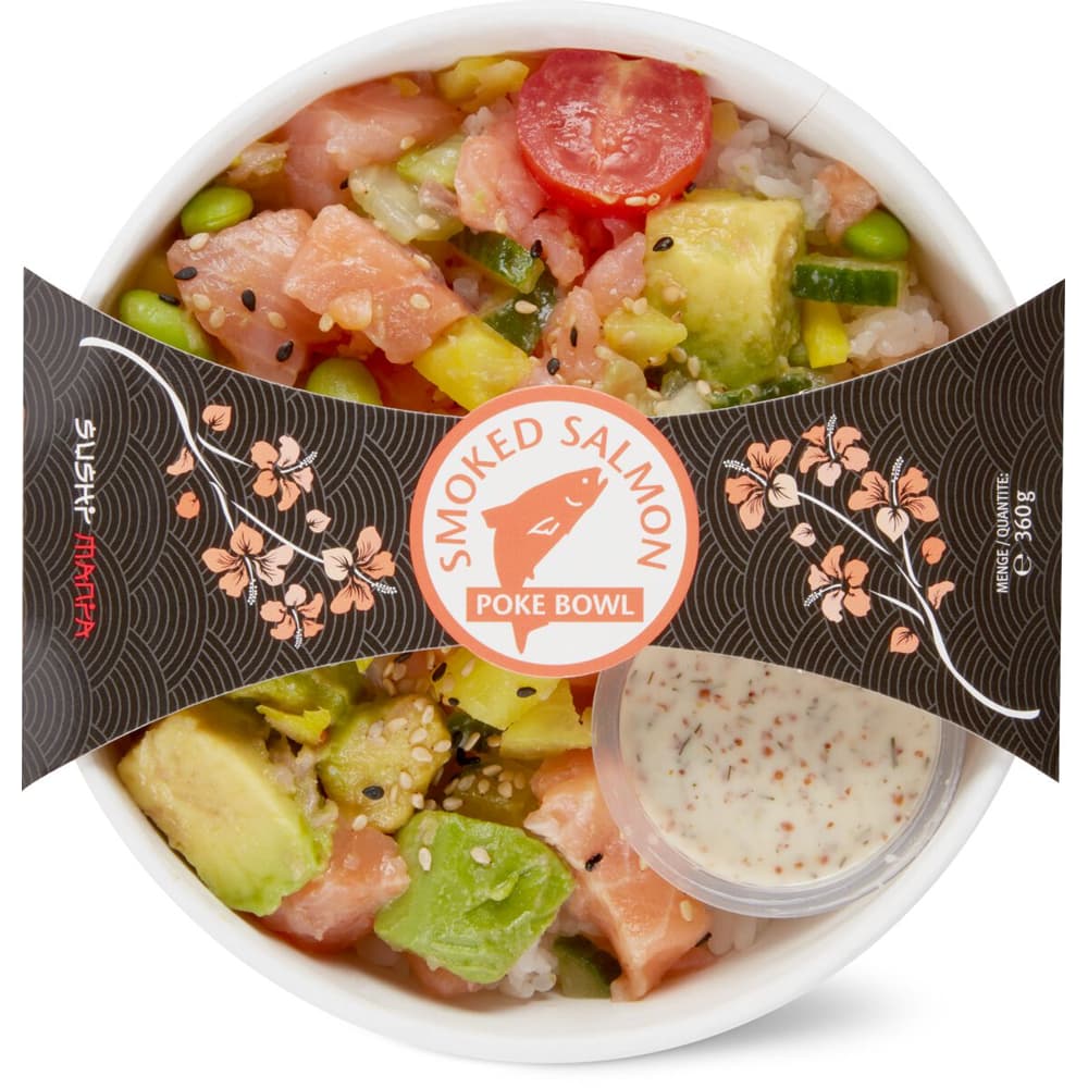 Achat Sushi Mania · Poke Bowl · Saumon fumé & sauce moutarde • Migros