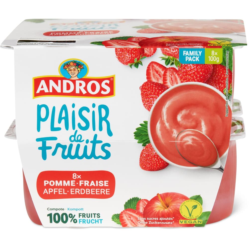 Achat Andros · Compote · Pomme & Fraise • Migros