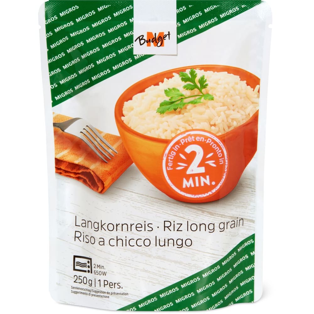 M-Budget · Long grain rice court • Migros
